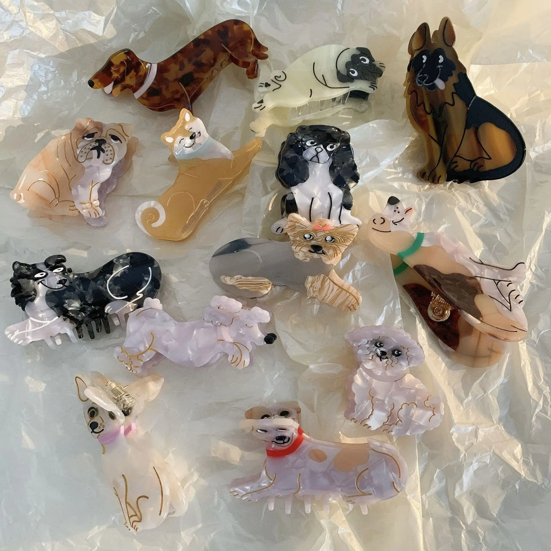 2023 Kids Cellulose Acetate Hair Claw Clip Set New Arrival Dog Cat Claw ...