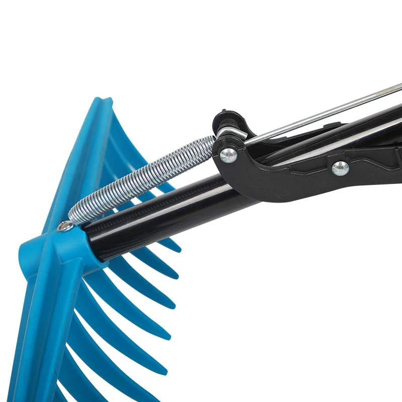 Long Handle Plastic Rake Lightweight Adjustable Collect Grabber Leaves ...