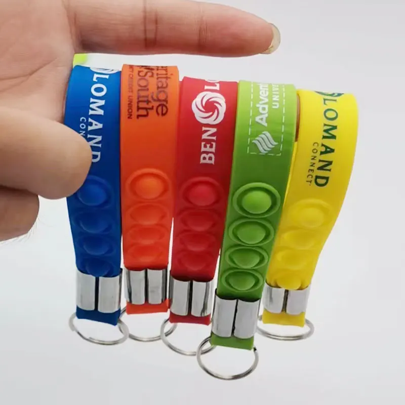 Promotional Push Pop Fidget Wrist Strap Keychain - Buy Wrist Keychain ...