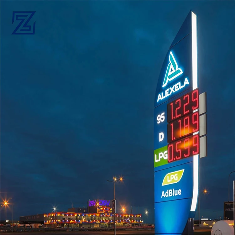 Outdoor Advertising - Durable LED Pylon Signs for Gas Stations