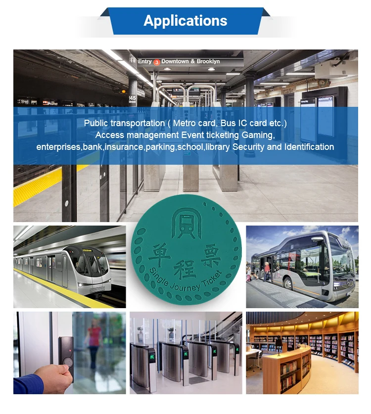 Custom Color and Size 13.56MHZ Rfid Smart Token for Metro Metro Rail ...