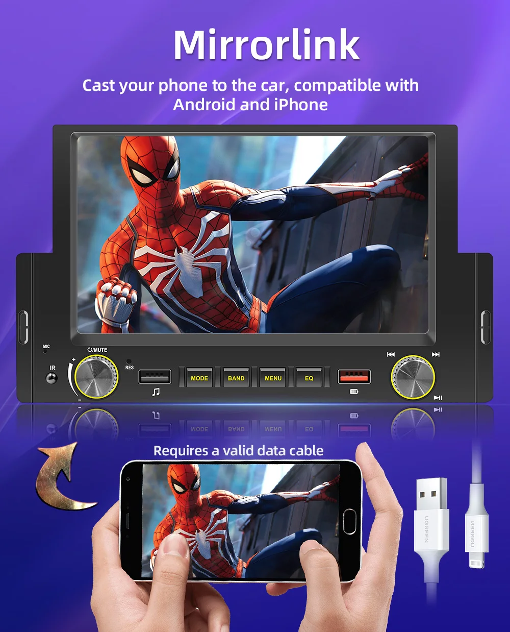 Universal Car Radio with Apple Carplay & Android Auto