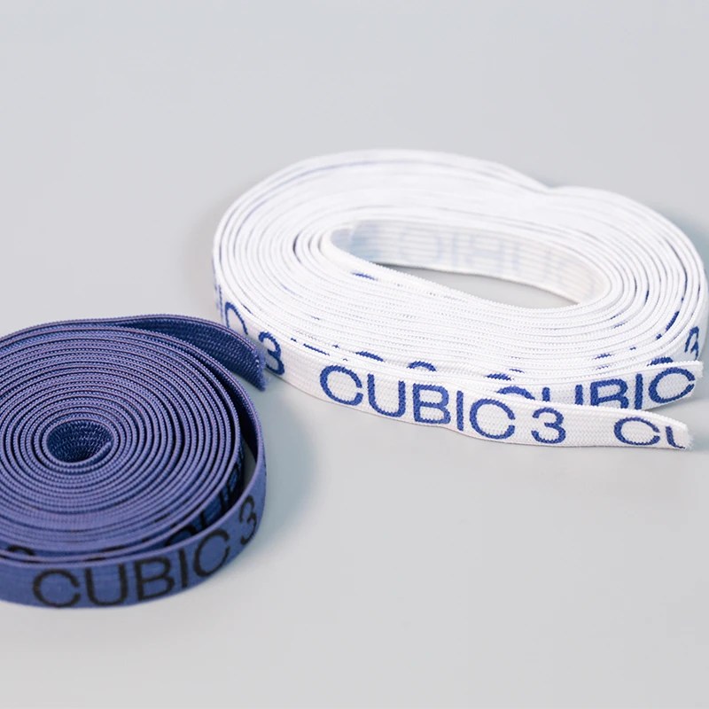 Wholesale Logo 3d Gold Foil Blue Printed White Polyester Custom Elastic ...