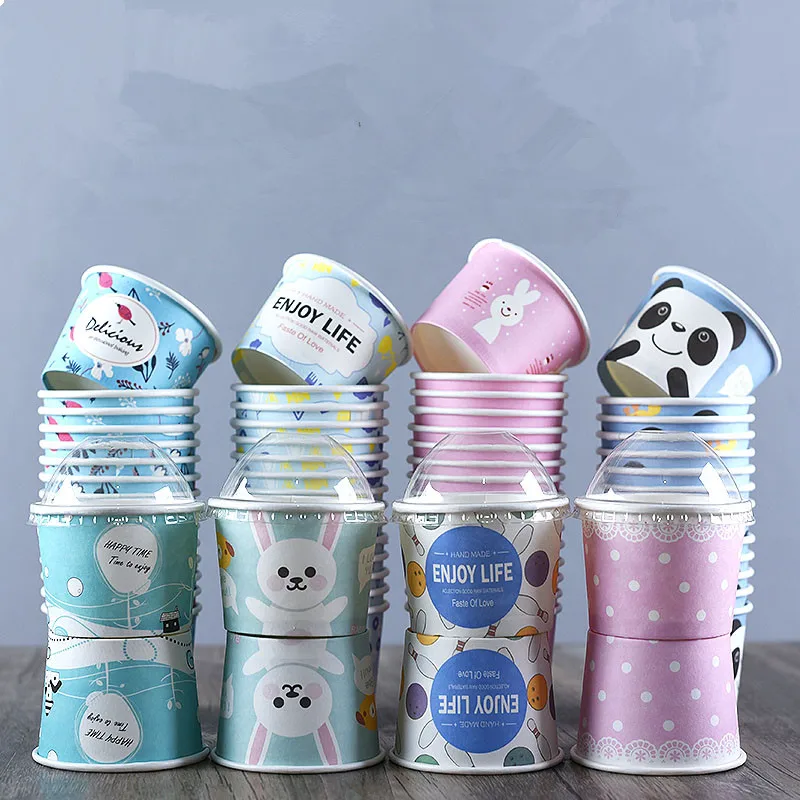 Custom Logo 5oz Ice Cream Paper Cup - Biodegradable & Stylish