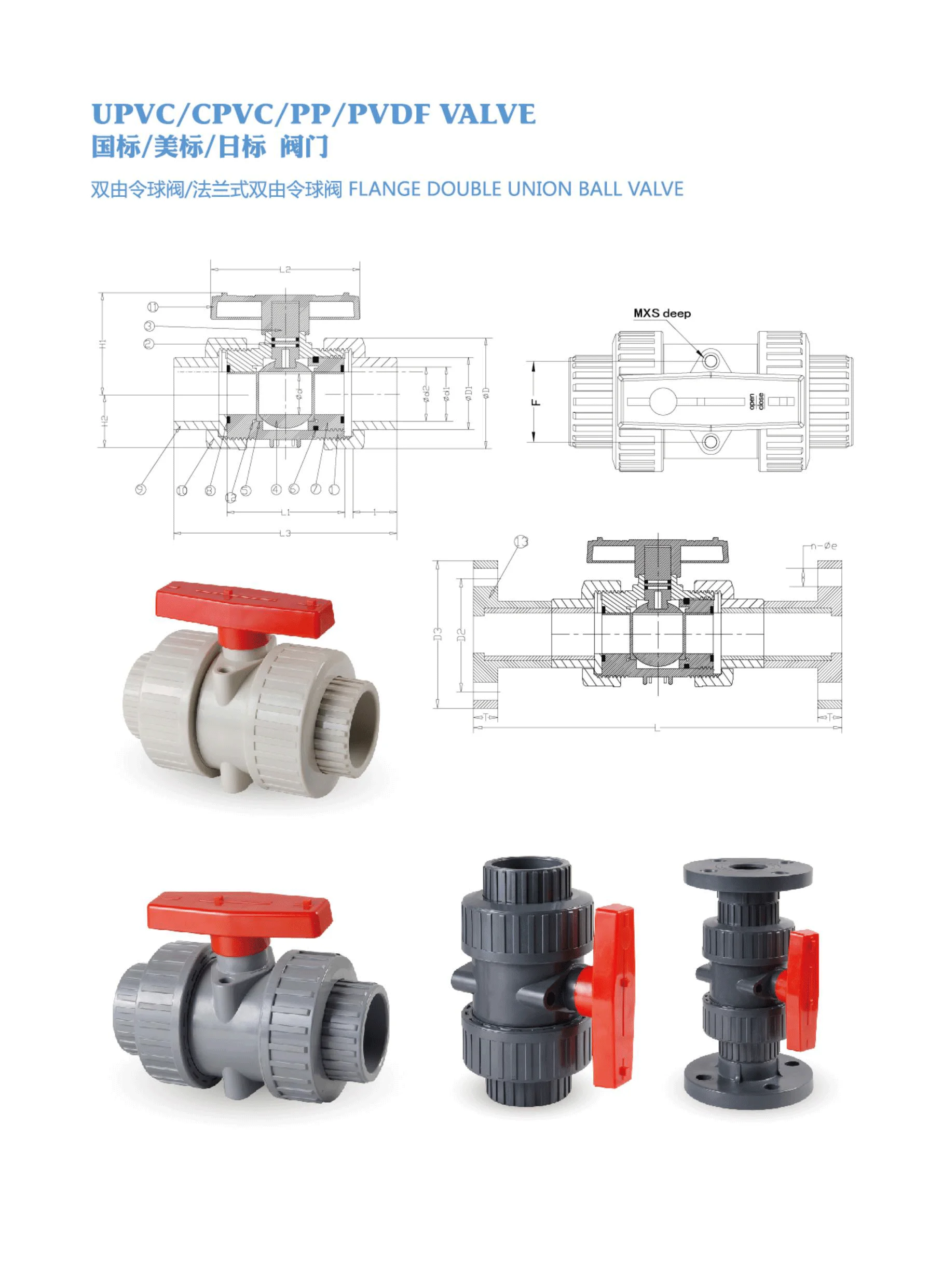 Plastic Ball Valves - Durable, Manual, and Customizable
