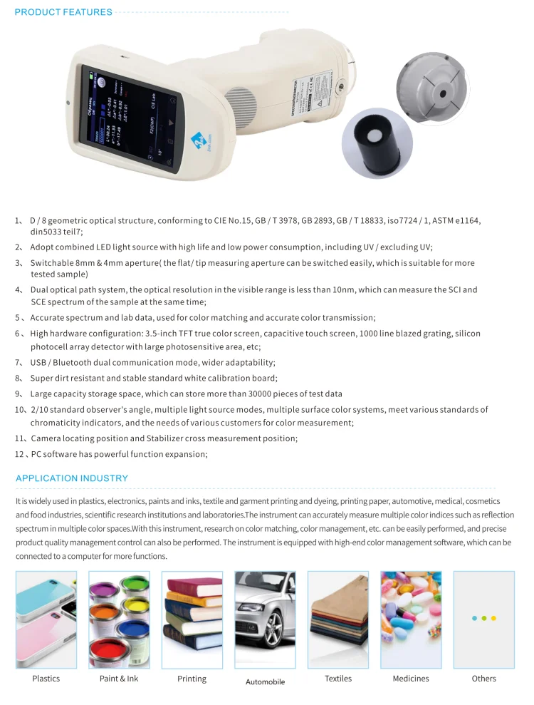 Ts7700 Colour Comparator Car Paint Scanner Color Spectrophotometer ...