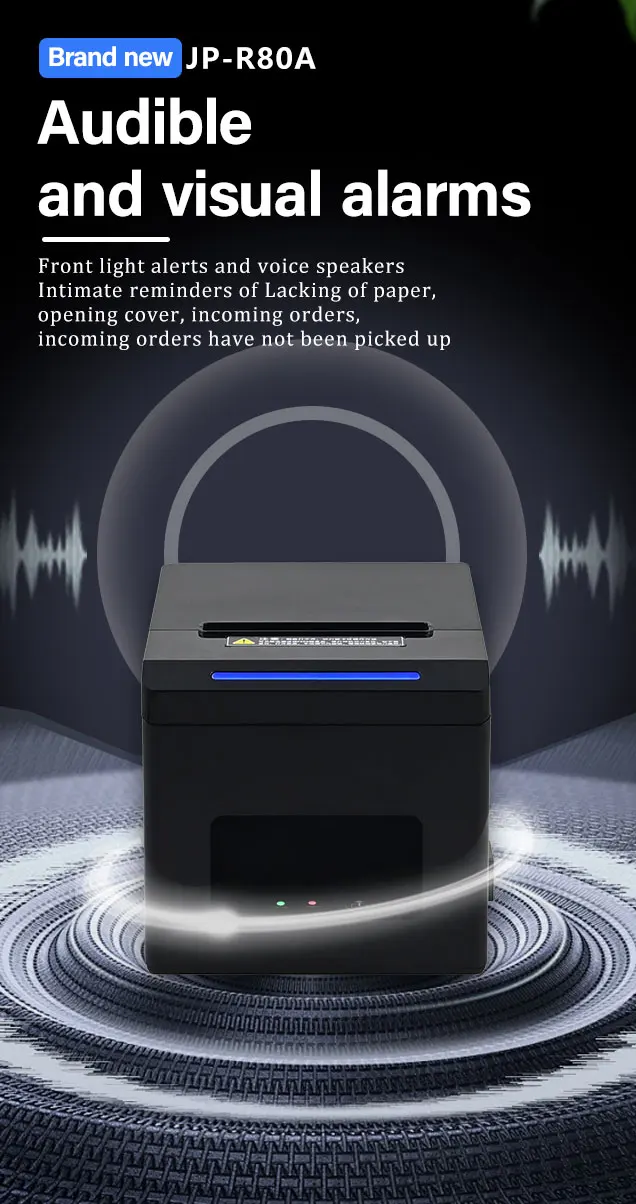 JP-R80A Jprinter Auto Cutter Thermal Printer for 80mm Receipts, WiFi ...