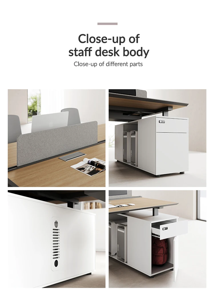 Modern 4 Seater Modular Office Desk Coworking Workstation Furniture ...