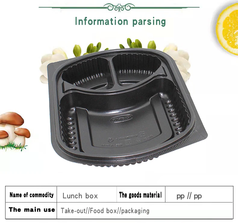 New Style Disposable 1 2 3 Compartment Plastic Lunch Box Fast Food ...