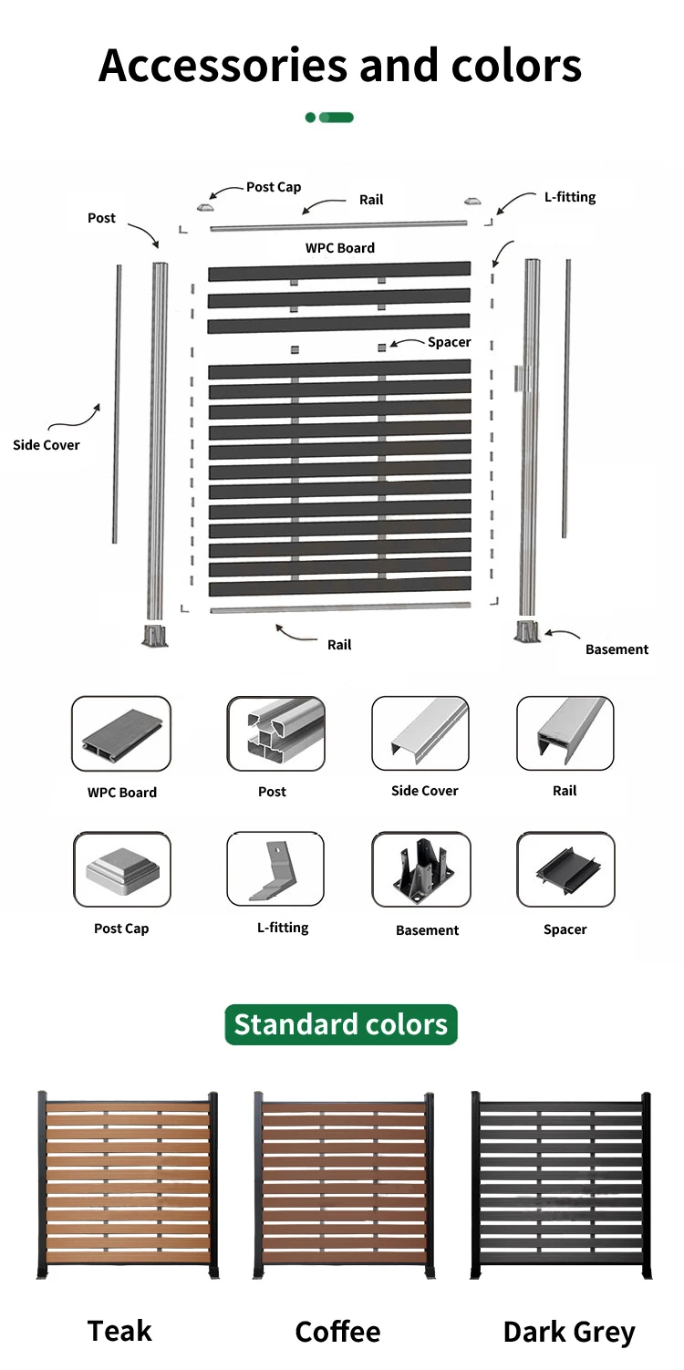 Oem Garden Aluminum Slat Fence Panels Modern Metal Fencing Designs ...