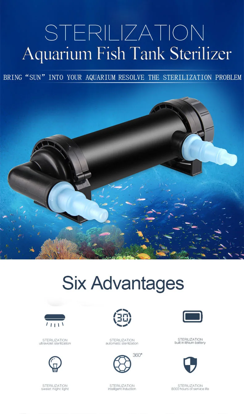 Uv Sterilizer Light Water Clarifier Lamp Ultraviolet Filter With Bulb ...