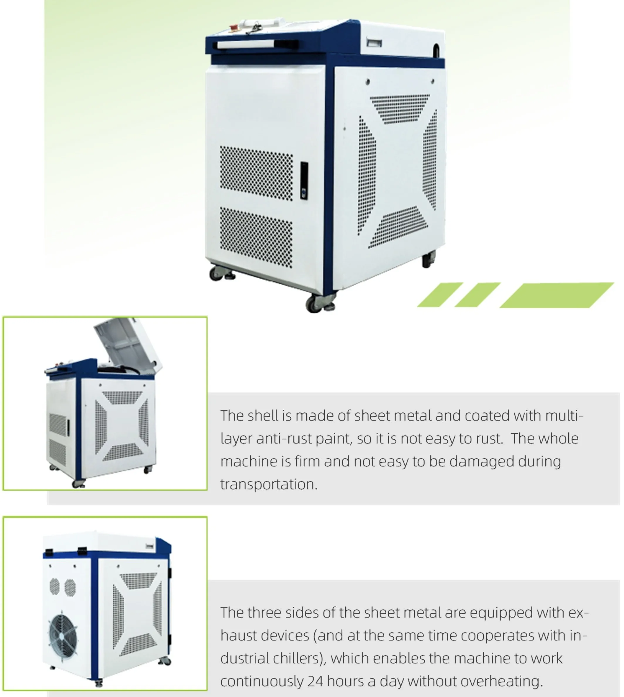 Low Noise Laser Cleaning Machine Continuous For Metal Remove Rust 1000w ...