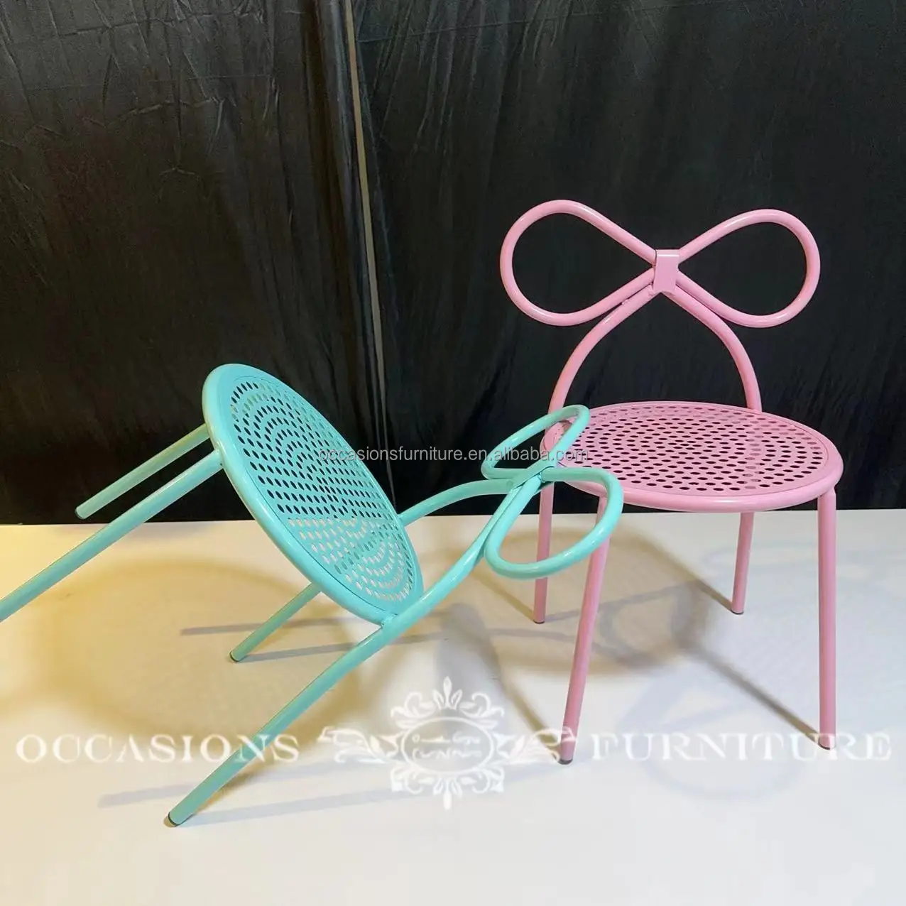Kid Butterfly Bow Chairs Children Iron Pink Small Seat Kids Furniture ...