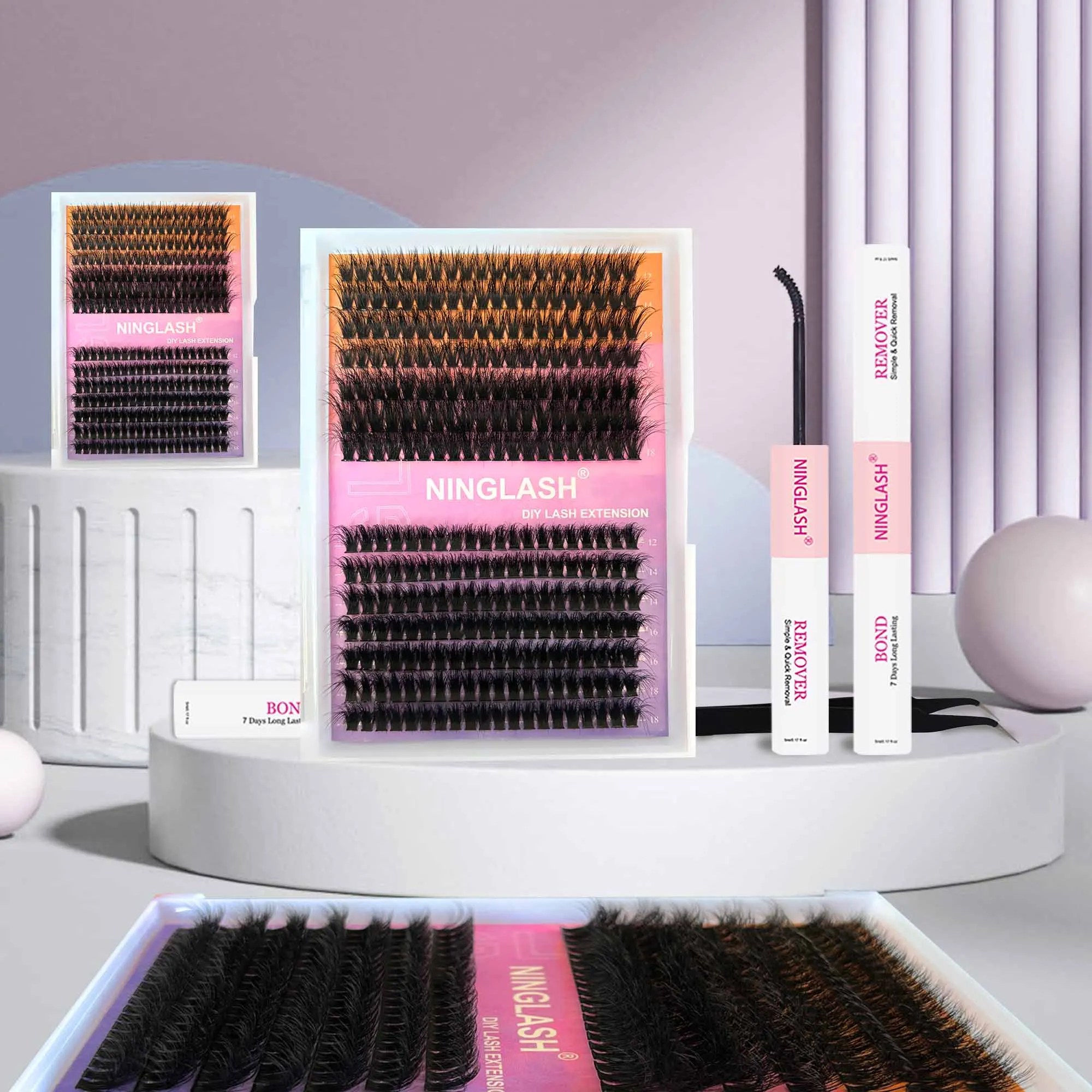 2024 200d Fluffy Lash Cluster Kit Thick Eyelash Individual Lash ...