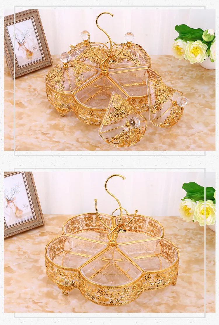 FTS Snack Tray Gold Food Storage Metal Wholesale Decor Set 5 ...