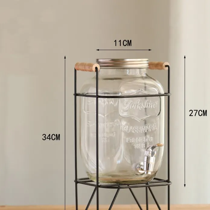 Reusable Clear Glass Beverage Container with Screw Lid 4L 5L 8L 10L ...