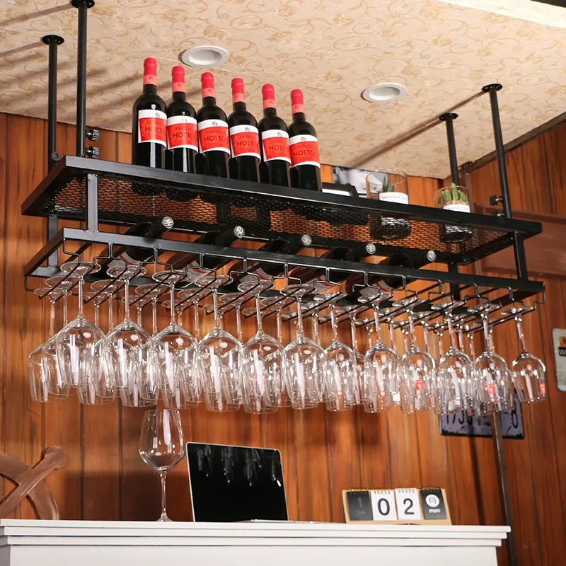Customized Bar Counter Top Wine Glass Storage Racks