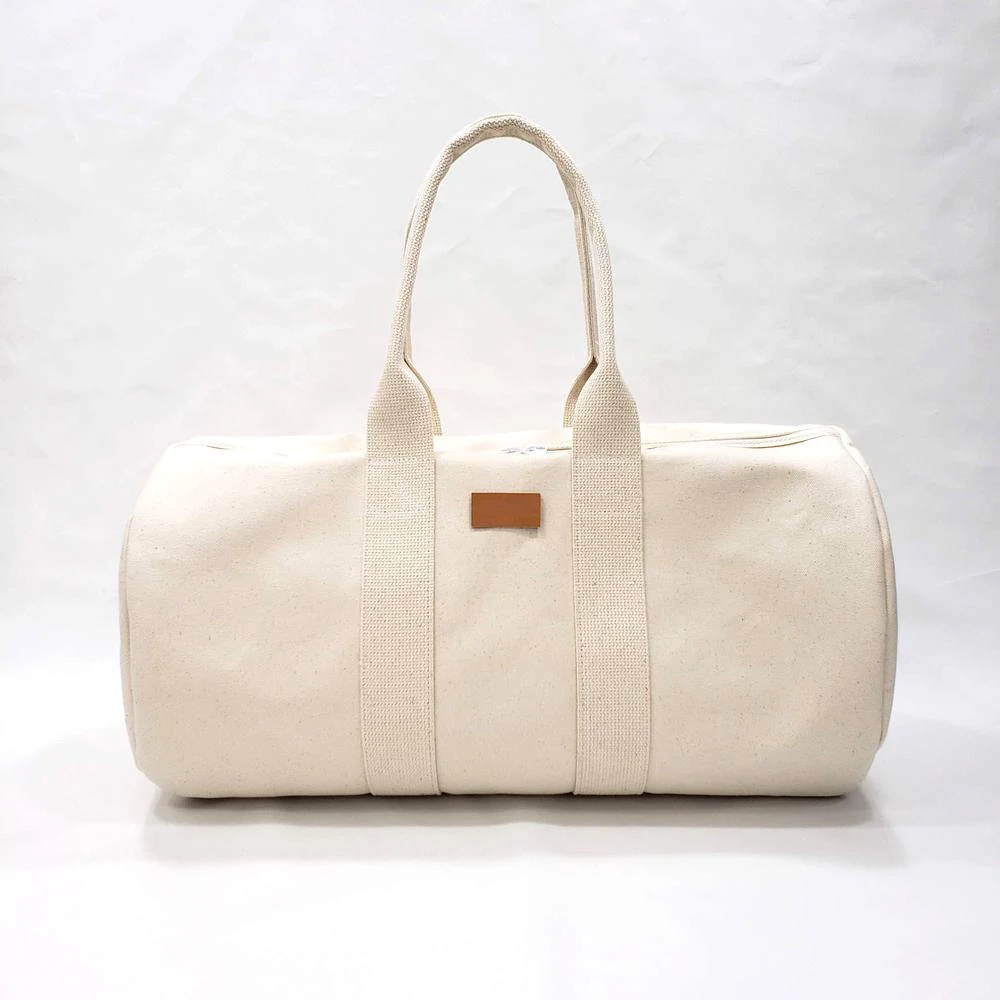 Personalized Custom Plain Blank Beige Travel Weekend Bag Canvas Duffle ...
