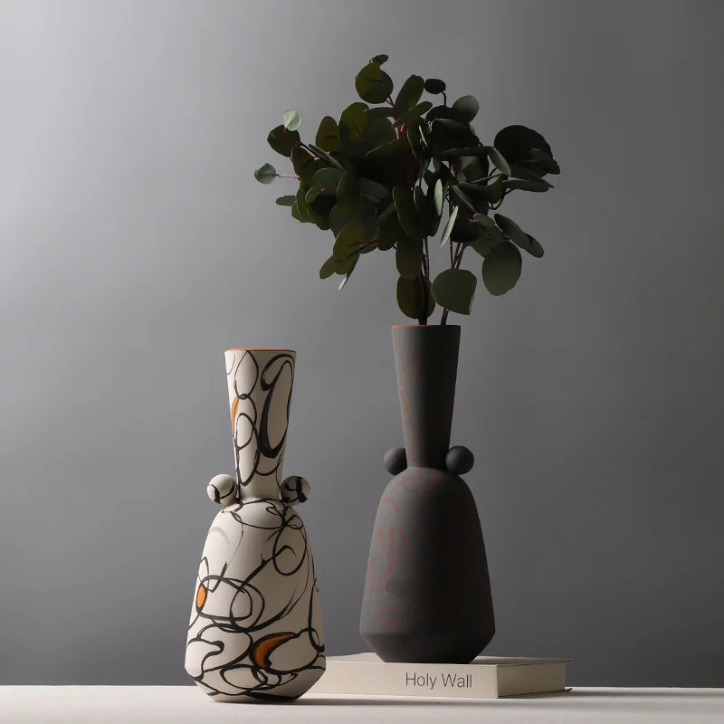New Japanese Wabi Sabi Ceramic Vase Home Decoration Modern Creative ...