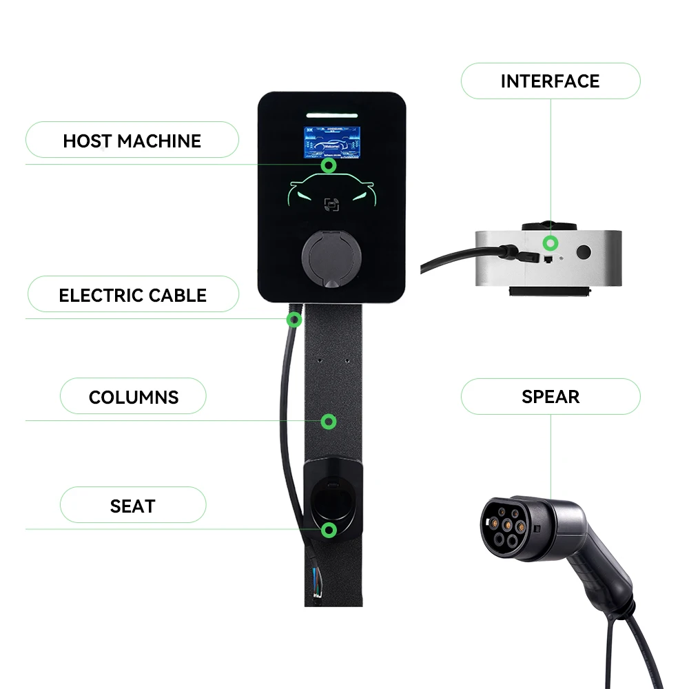 Factory Direct Supply 11kw 16a Ev Wall Box Smart Ev Charger Pile Type 2 ...