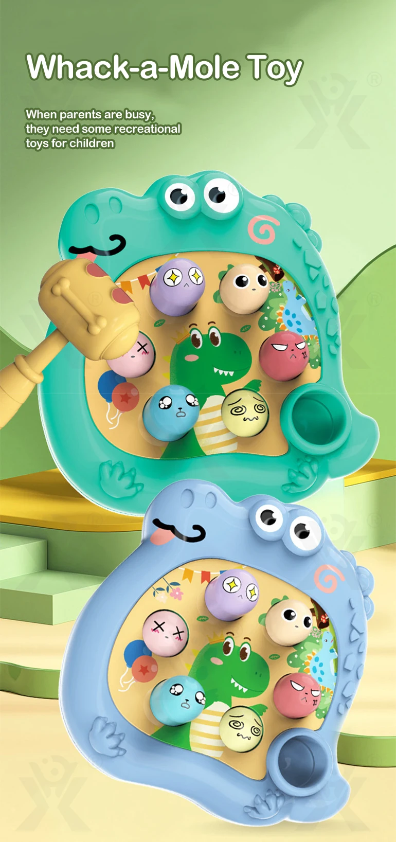 Chengji Juguetes Montessori Kids Early Education Mini Whack a Mole Game ...