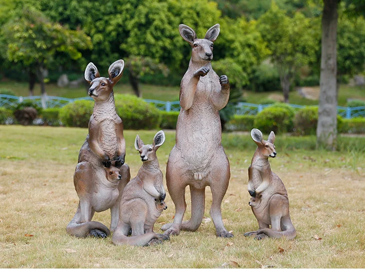 Customization Large Fiberglass Simulation Kangaroo Model Ornament Resin ...
