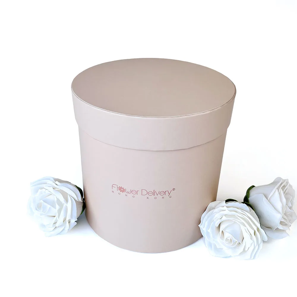 Natural Elegant Round Paper Flower Boxes Customize Logo High Quality ...