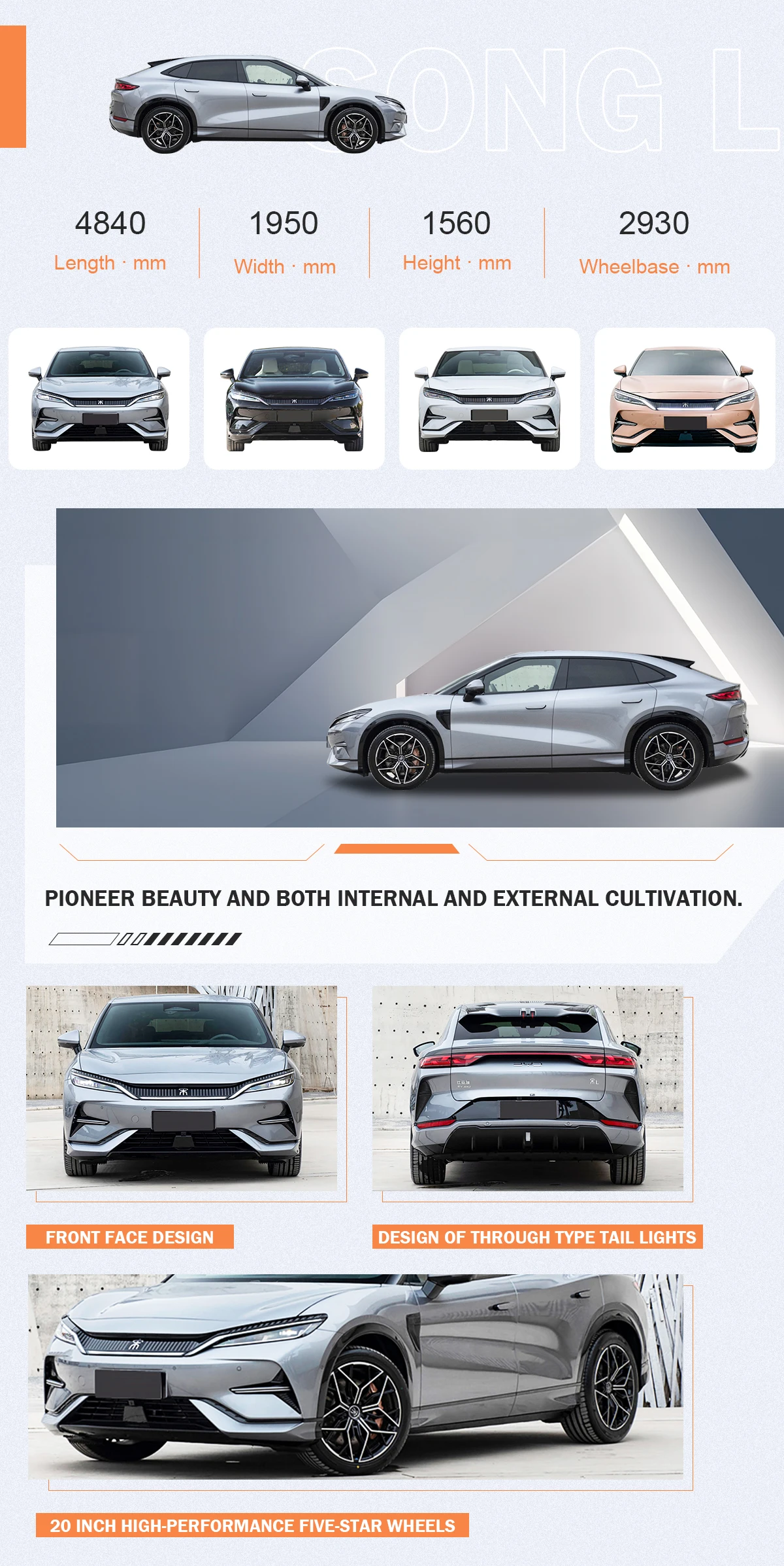 Best Seller 2024 Byd Song L Ev Car 662km Transcendent Model New Energy ...