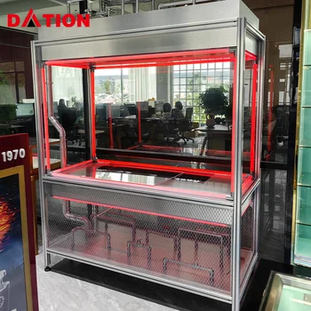 Shopping Store Metal Display Rack Aluminum Alloy Glass Material With ...