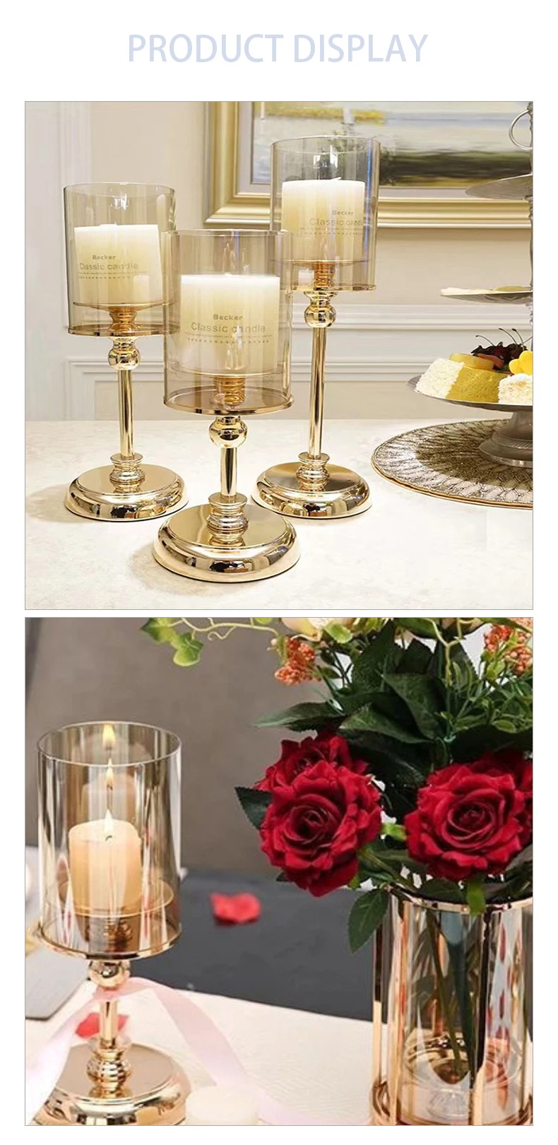 Modern Ins Style Candlesticks Set Wedding Table Centerpiece Glass ...