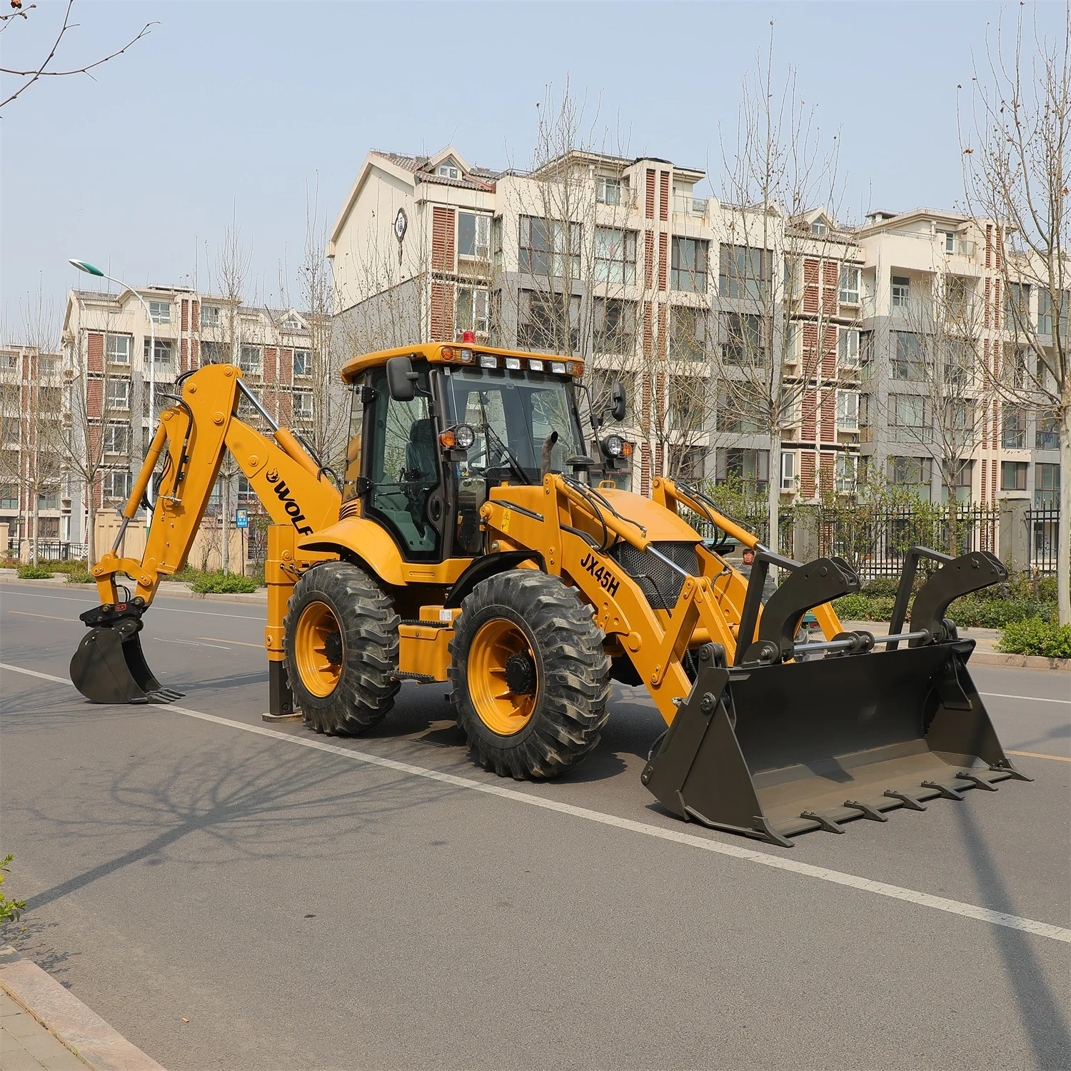 Wolf SHANMON 388H Backhoe Loaders with 6 in 1 bucket in Russia - Online ...