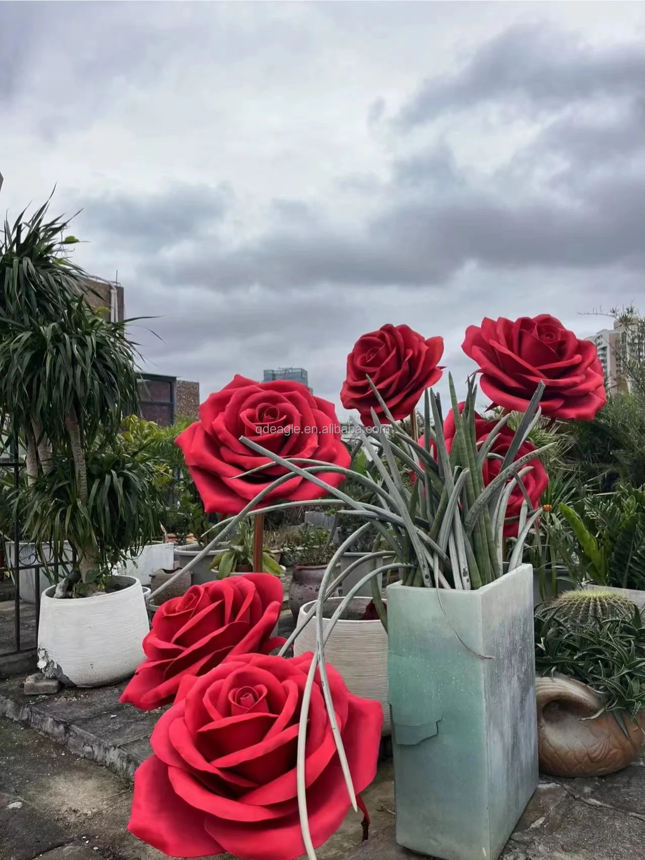 Hand Made Custom Giant Flower EVA Rose Window Display Weeding Supply ...