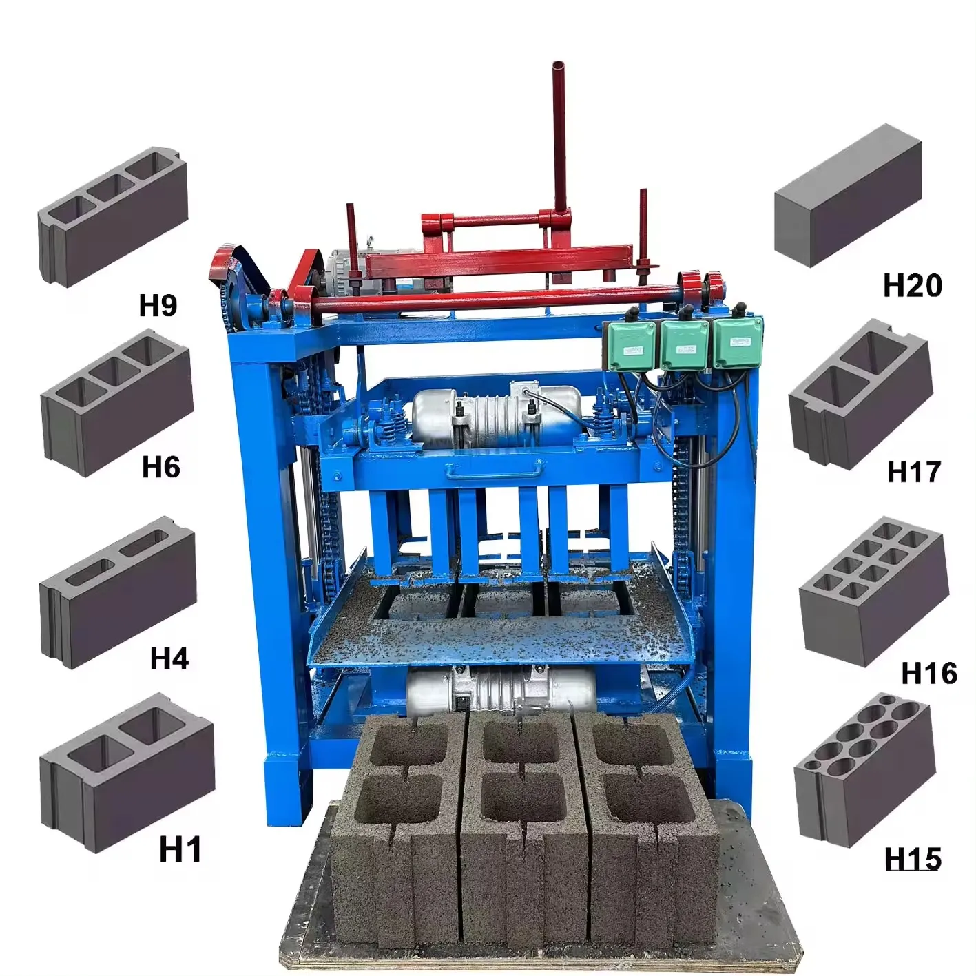 4-35A Mini Automatic Hydraulic Pressure Concrete Block Cement Hollow ...
