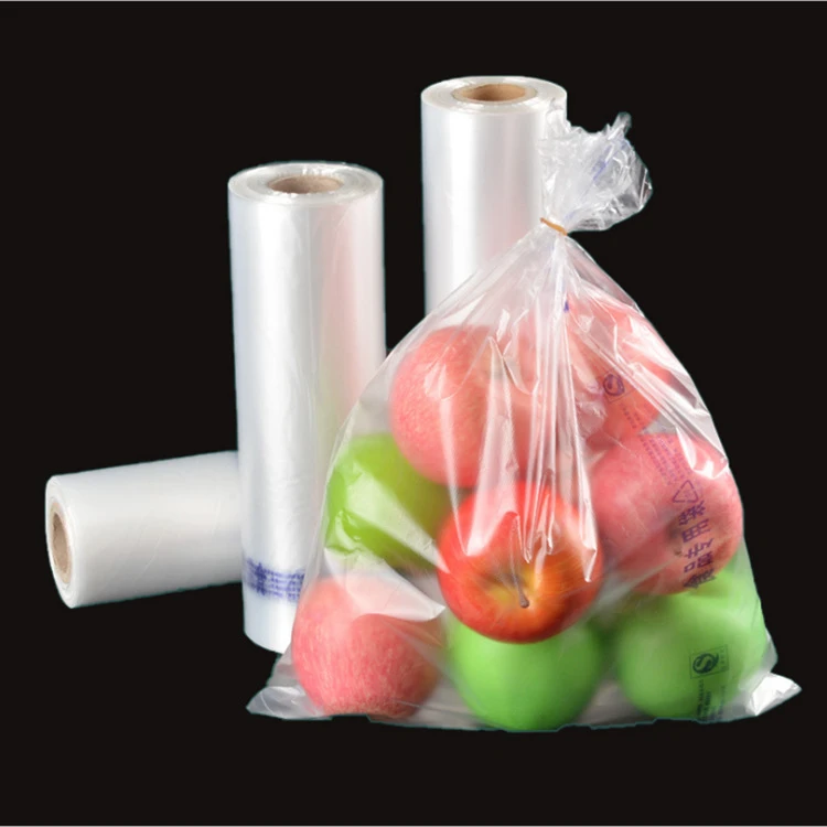 Supermarket Continuous Plastic Bags Roll Bag For Vegetables And Fruits ...