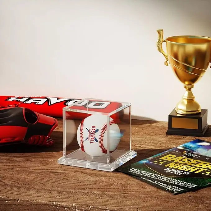Baseball Display Box Transparent Cube Baseball Display Box Acrylic ...