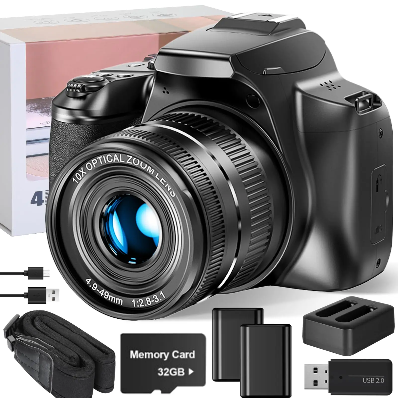 4K & 64MP Digital Camera - Perfect for Vlogging & Youtube