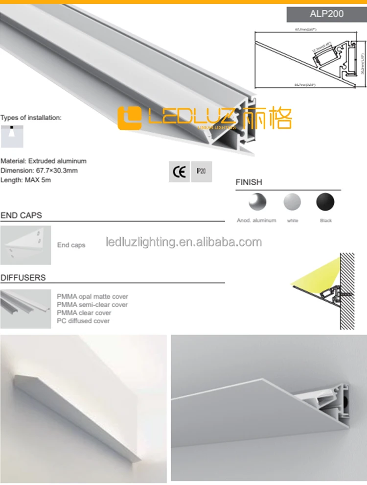 Surface Mounting Architectural LED Aluminum Profiles