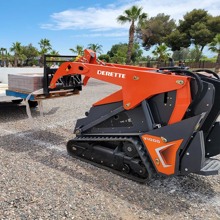 Derette Mini diesel Skid Steer Chinese Factory New V1000 Crawler Skid ...