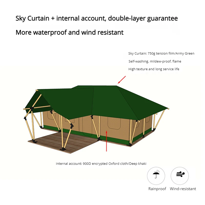 Processing Custom Resort B&b Camping Camping Solid Wood Structure Tent ...