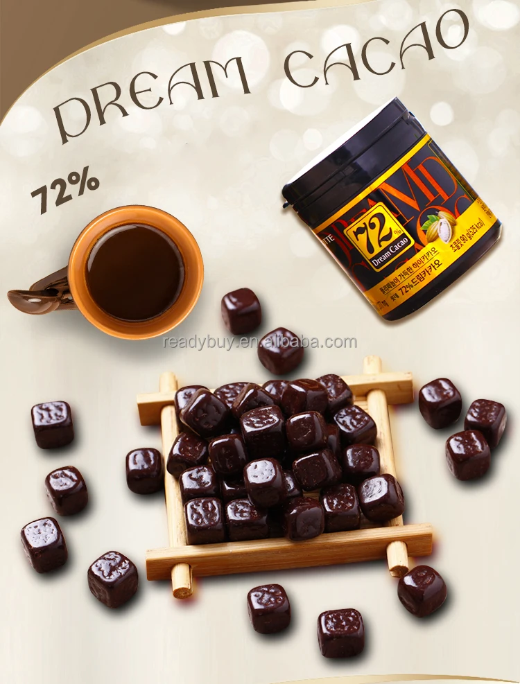 Korean Lotte Black Chocolate Cube 90g Exotic Snack With 56% Cocoa Beans ...