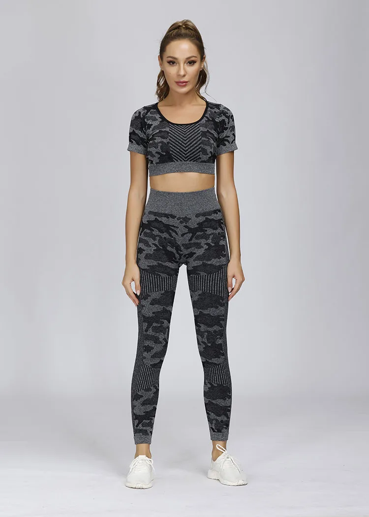 Custom Seamless Leopard Print Gym Fitness Suit Hip Lift Yoga Clothing ...