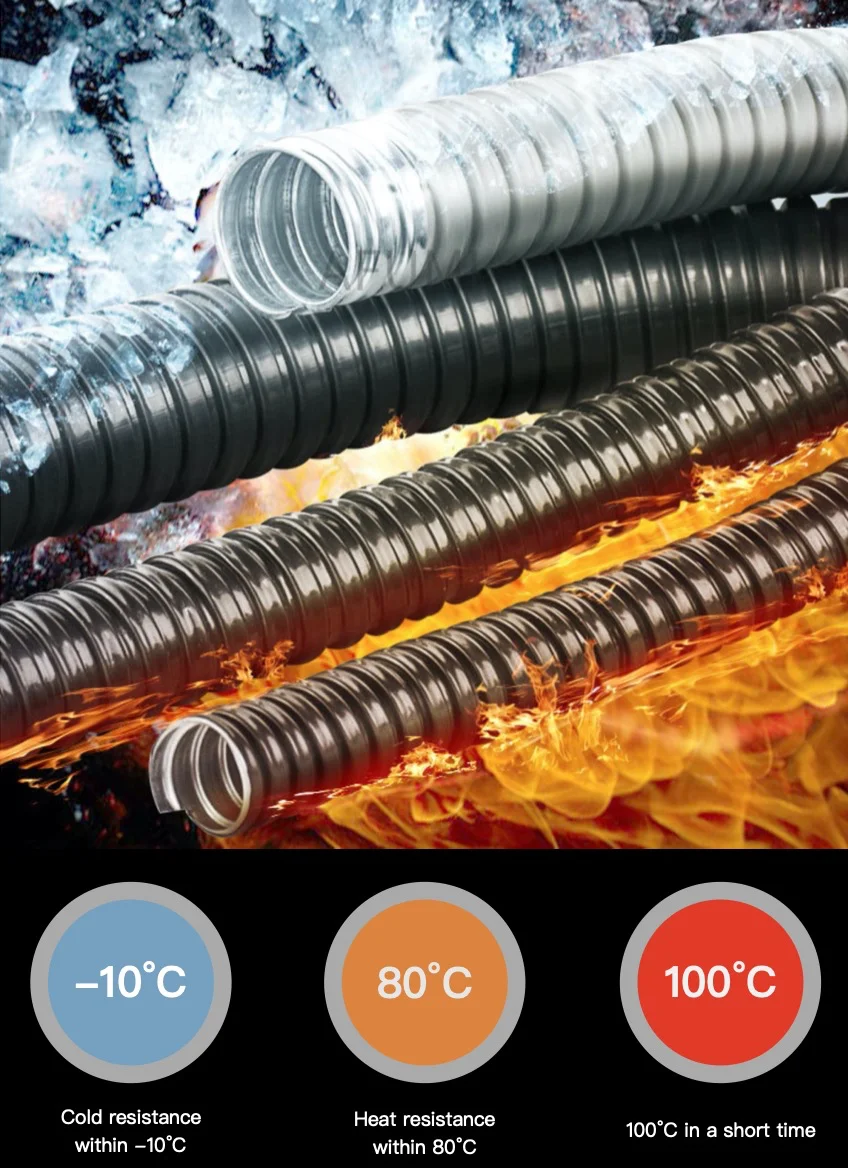 20mm Black Gary Corrugated Galvanized Steel Metal Hose Pvc Coated ...