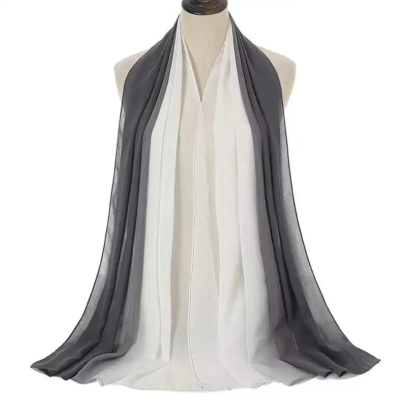 180*70cm Islam Shawl Stylish Ethnic Scarves & Shawls Gradient Georgette ...