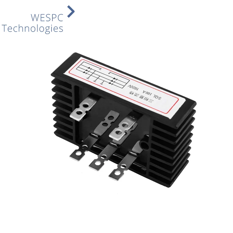 Sql100a Three Phase Diode Bridge Rectifier 1600v 100a 5 Terminals Ac To ...