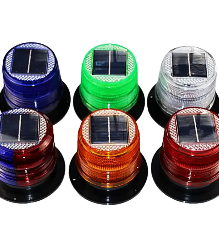 Solar Traffic Flashing Warning Light Strobe Beacon Lamp Red Yellow ...