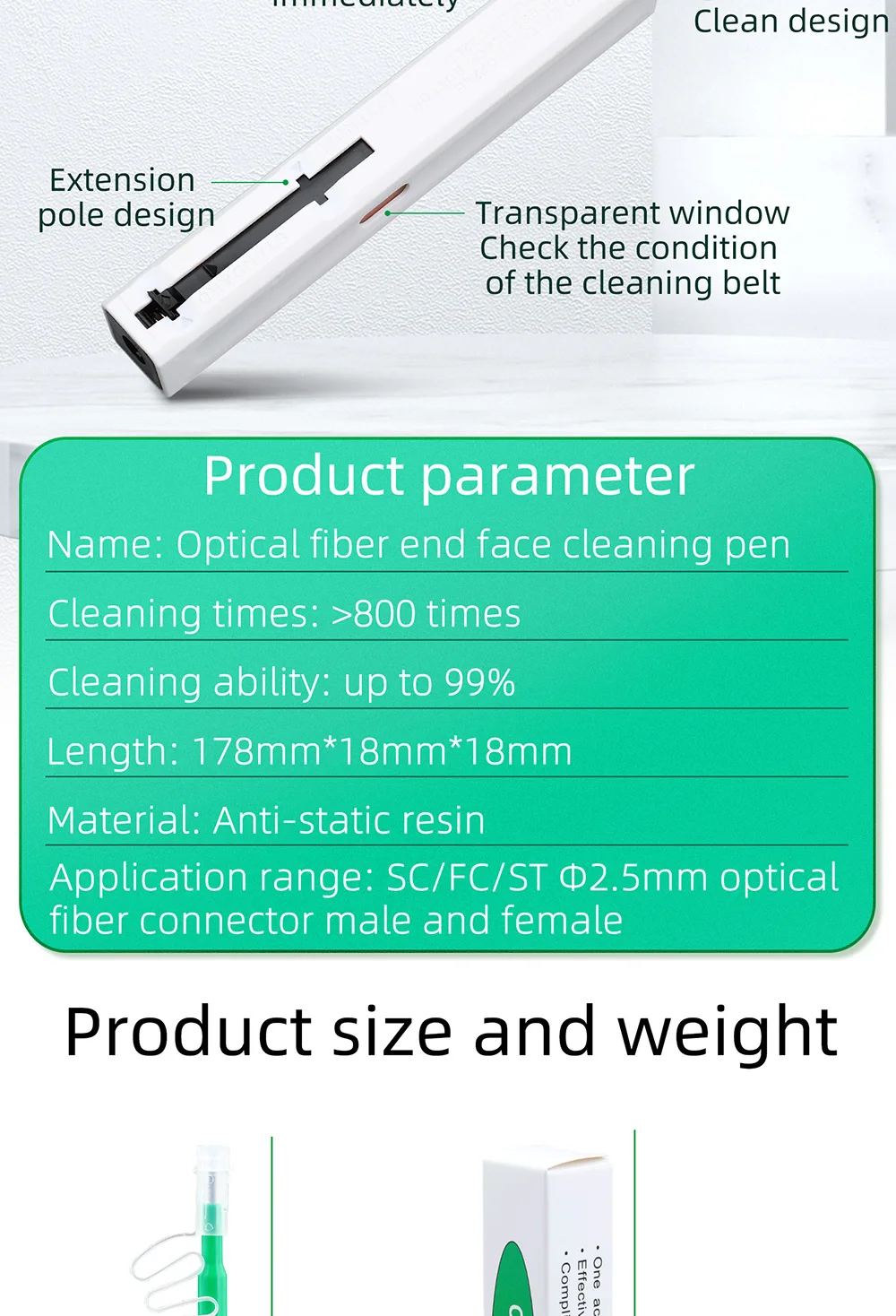 2.5mm Optical Connection Cleaner Pen for SC/FC/ST Connector ...