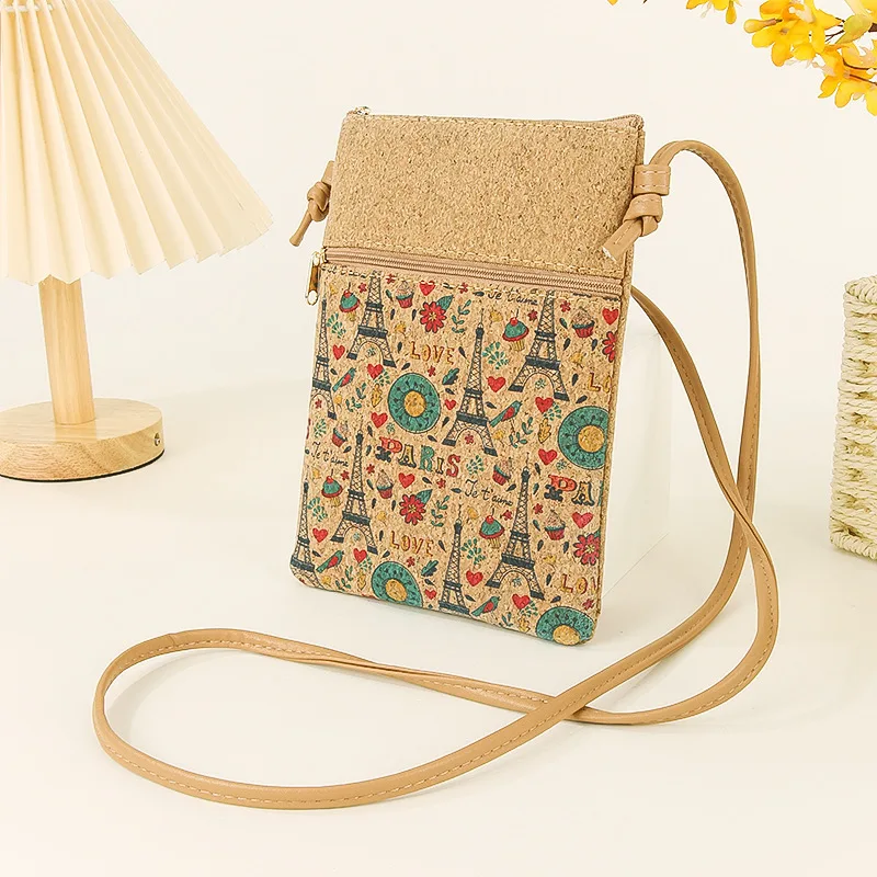 Horizontal Small Crossbody Bags Lady Cell Phone Wallet Fashion Cork ...