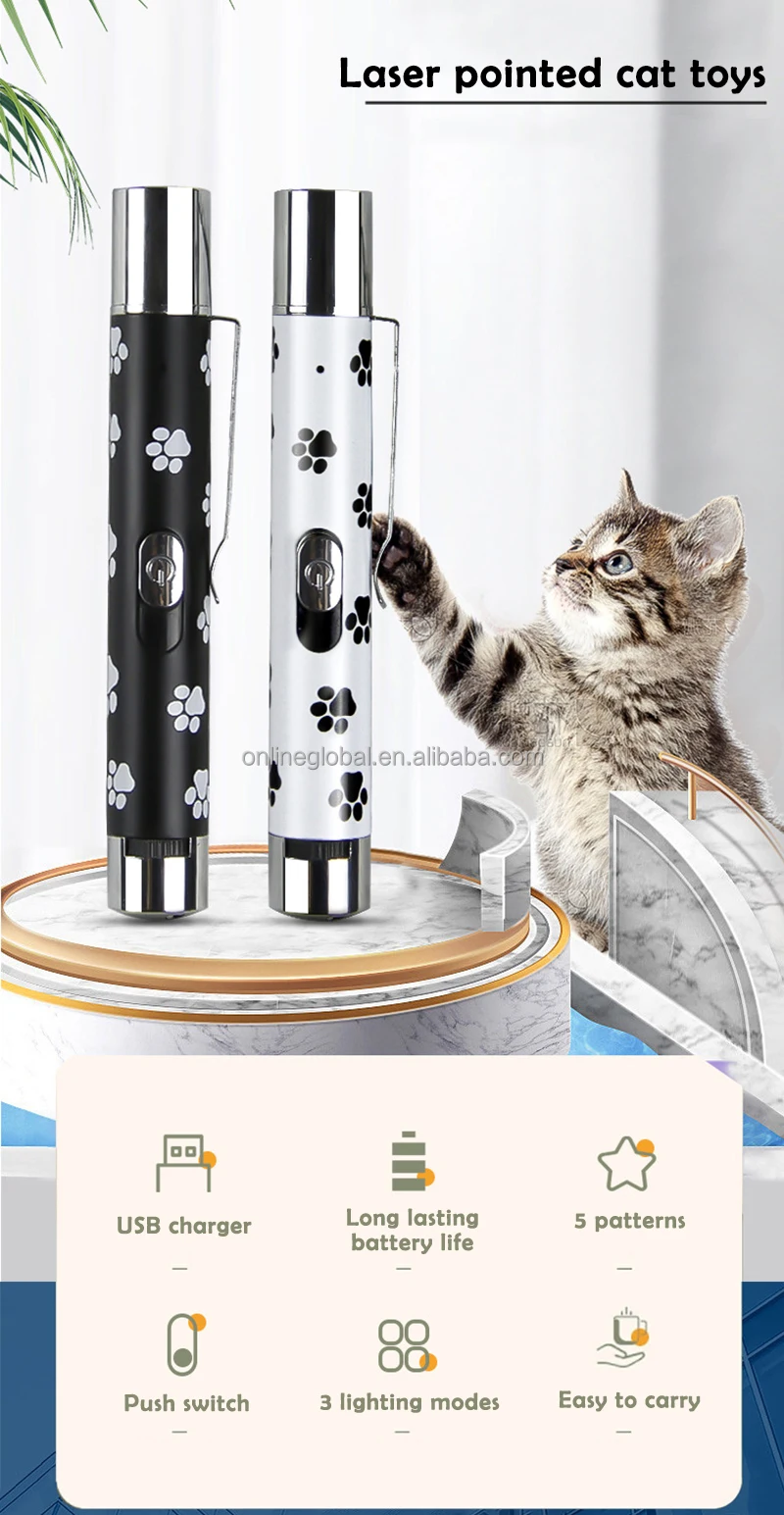 5 Adjustable Patterns Pet Chaser Toy Tease Stick Training Exercise ...