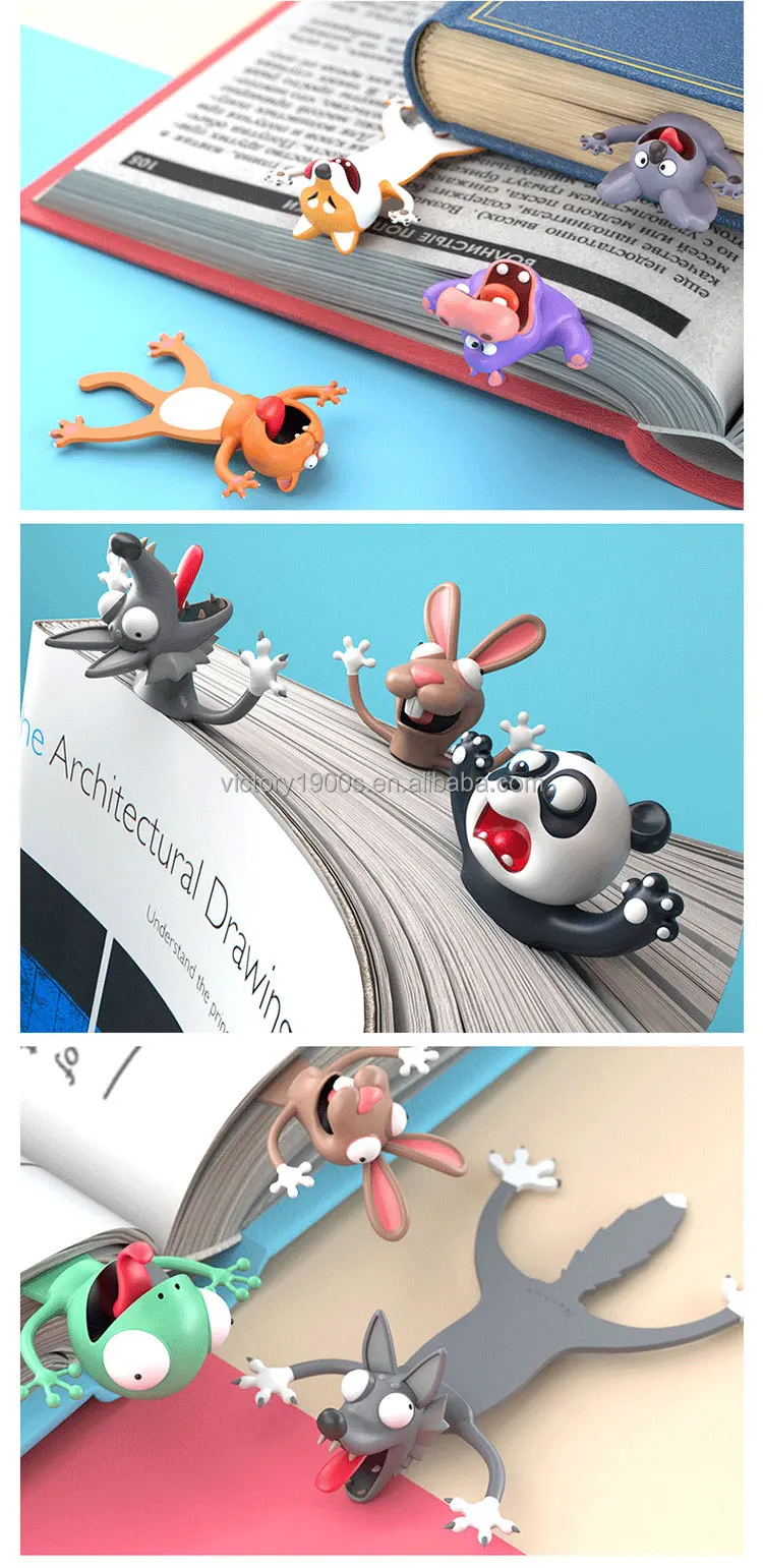 Ouch Bookmarks - Cute 3D Animal Bookmarks Made of PVC