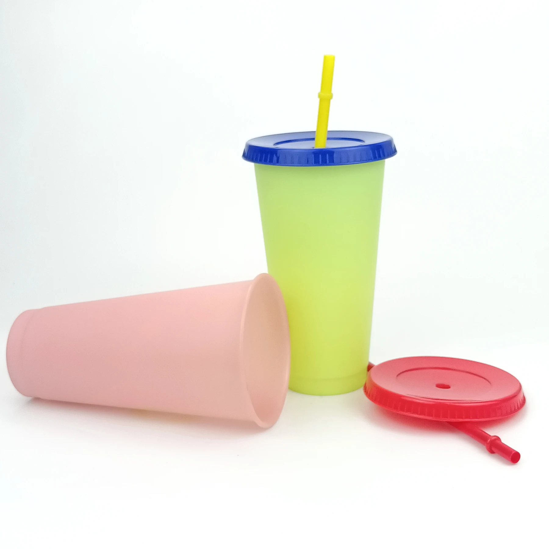 Custom 700ml Temperature Coloration Plastic Cups Magical Color Changing ...